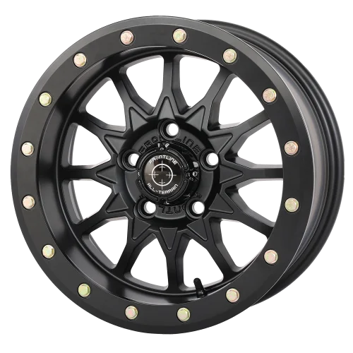 Frontline 223 Matte Black 15x7 Beadlock Wheels/Rims (Full Set)