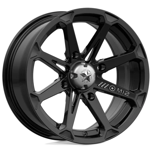 Terache Aztex XL 32x9-14 (8ply) Tires on MSA M12 Diesel Gloss Black Wheels