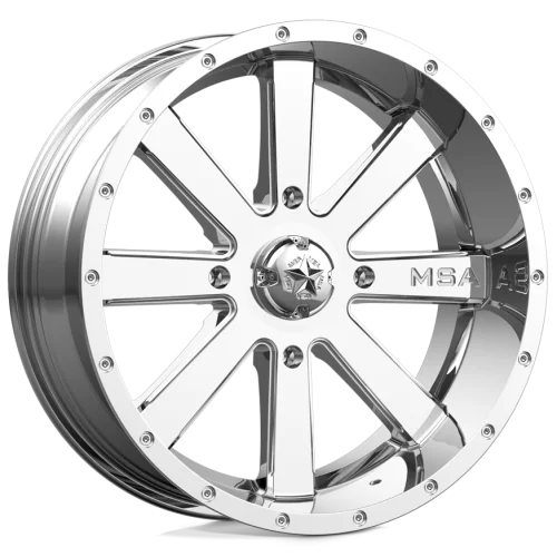 Assassinator Mud Tires 40x10-24 on MSA M34 Flash Chrome Wheels