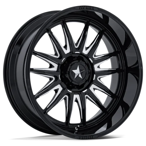 Assassinator Mud Tires 50x12-24 on MSA M55 Commander Gloss Black Milled ...