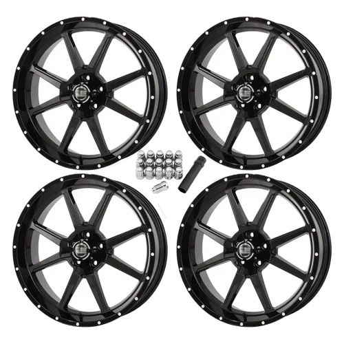 Frontline 556 Gloss Black 20x6.5 Wheels/Rims (Full Set)