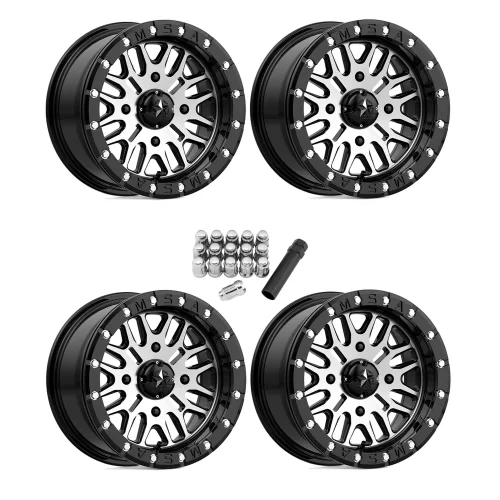 MSA M37 Brute Machined 14x7 Beadlock Wheels/Rims (Full Set)