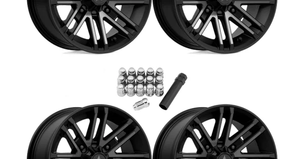 MSA M40 Rogue Satin Black with Titanium Tint 14x7 Wheels/Rims (Full Set)