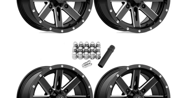 MSA M41 Boxer Gloss Black Milled 16x7 Wheels/Rims (Full Set)