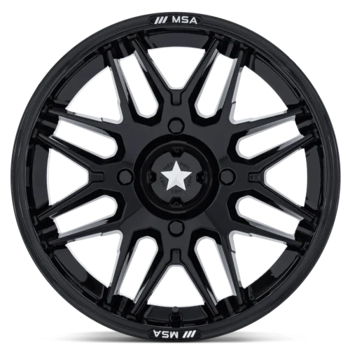 MSA M52 Radar Gloss Black 15x7 Wheels/Rims (Full Set)