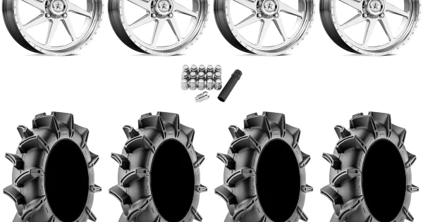 Assassinator Mud Tires 36x8-20 on American Force K04 Camino Polished ...