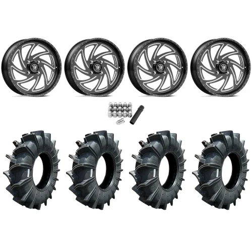 Assassinator Mud Tires 40x10-24 on American Force K11 Seven Black ...