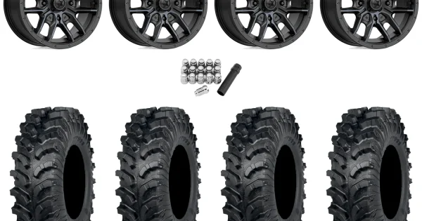 ITP MT911 27x10-14 (8ply) Tires on MSA M43 Fang Titanium Tint Wheels