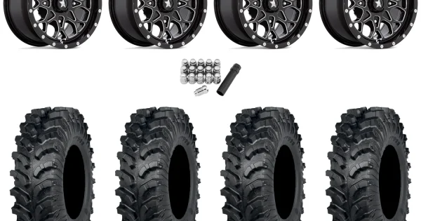 ITP MT911 27x10-14 (8ply) Tires on MSA M45 Portal Gloss Black Milled Wheels