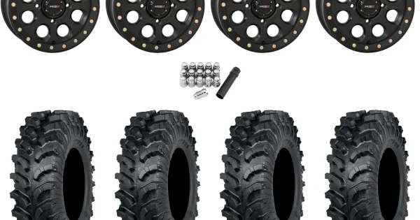 ITP MT911 27x10-14 (8ply) Tires on System 3 Offroad SB-7 Matte Black ...