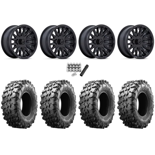 Maxxis Carnivore 28x10-14 Tires on MSA M49 Creed Matte Black Wheels