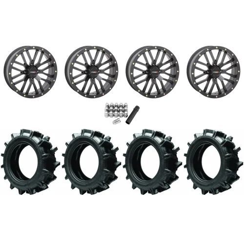 Quadboss QBT680 40x9.5-20 Tires on System 3 Offroad ST-3 Matte Black Wheels