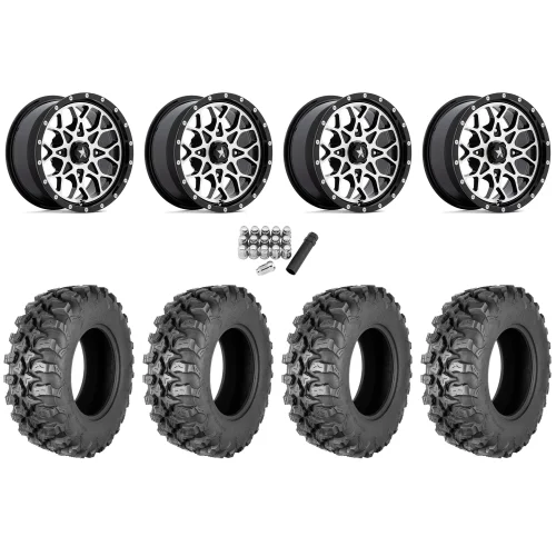 Quadboss QBT889 30x10-14 (8ply) Radial Tires on MSA M45 Portal Machined ...