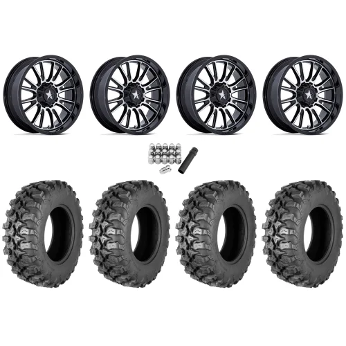 Quadboss QBT889 35x10-15 (8ply) Radial Tires on MSA M51 Thunderlips ...