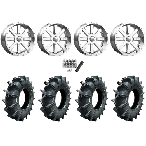 Assassinator Mud Tires 40x10-24 on MSA M34 Flash Chrome Wheels