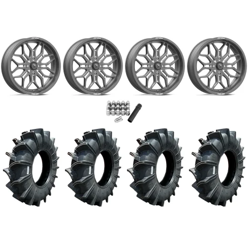 Assassinator Mud Tires 50x12-24 on MSA M47 Sniper Gunmetal Milled Wheels