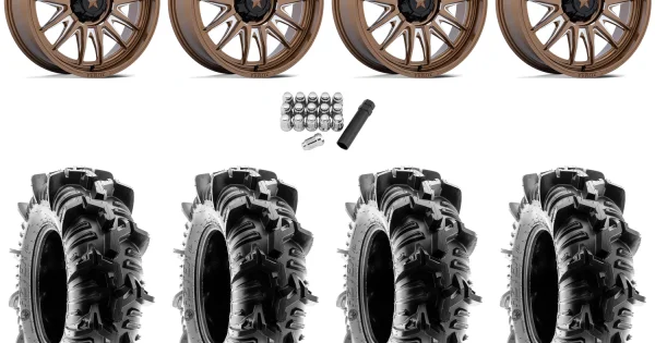 Terache Aztex XL 33x9-18 (8ply) Tires on MSA M55 Commander Gloss Bronze ...