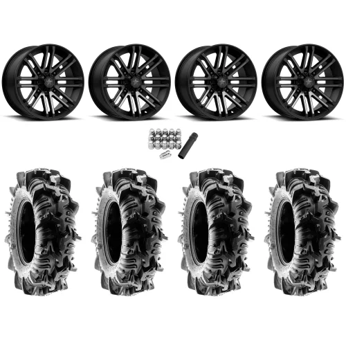 Terache Aztex XL 34.5x9-16 (8ply) Tires on MSA M40 Rogue Titanium Tint ...