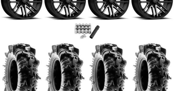 Terache Aztex XL 34.5x9-16 (8ply) Tires on MSA M40 Rogue Titanium Tint ...