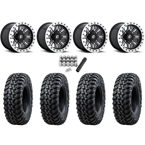 Tusk Terrabite 31x10-15 Radial Tires on Fuel Hardline Gloss Black ...