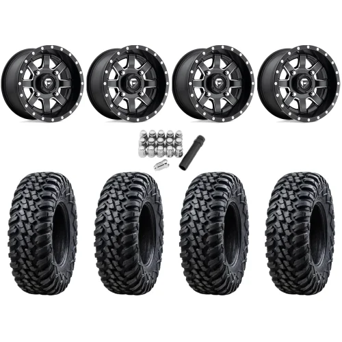 Tusk Terrabite 28x10-15 Radial Tires on Fuel Maverick Matte Black ...