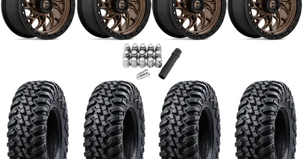 Tusk Terrabite 33x10-15 Radial Tires on Fuel Runner Matte Bronze Wheels