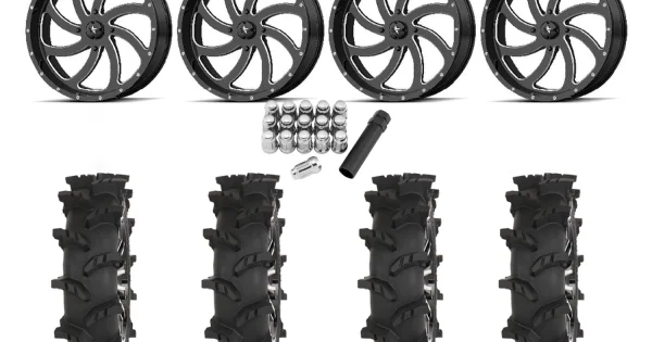High Lifter Outlaw Max 35x10-20 Tires on MSA M36 Switch Milled Wheels