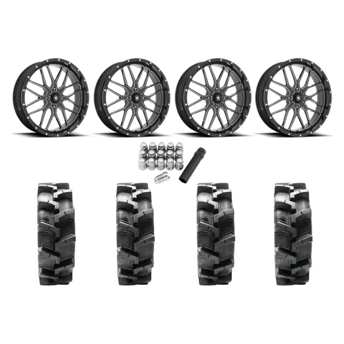 Quadboss QBT680 40x9.5-20 Tires on MSA M45 Portal Milled Wheels