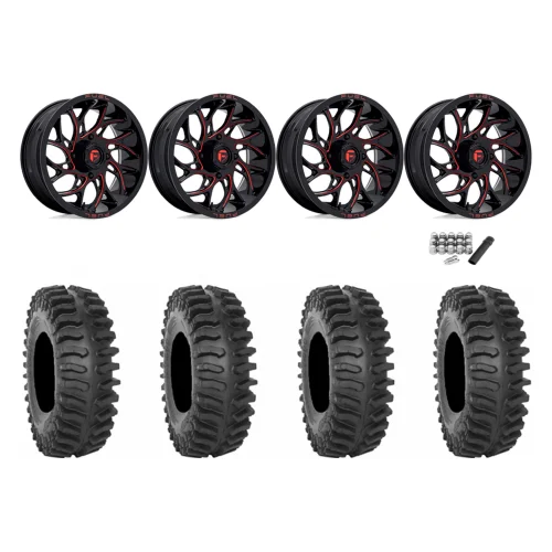 System 3 XT400 35x10-18 Tires on Fuel Runner Candy Red Wheels