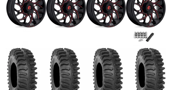 System 3 XT400 33x9.5-20 Tires on Fuel Runner Candy Red Wheels