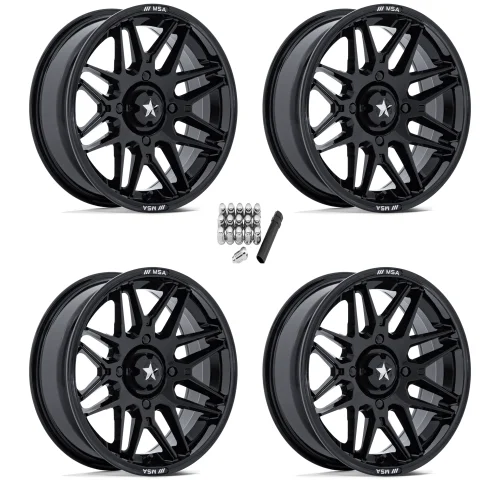 MSA M52 Radar Gloss Black 15x7 Wheels/Rims (Full Set)