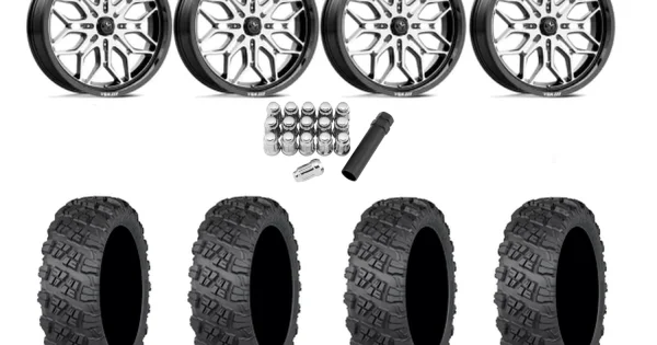 ITP Versa Cross V3 Tires 28x10-18 on MSA M47 Portal Machined Wheels